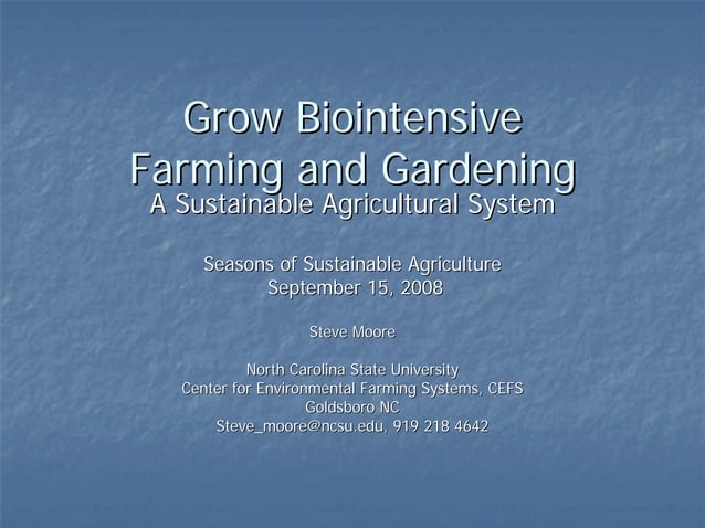 Grow Biointensive Farming and Gardening a Sustainable Agricultural ...
