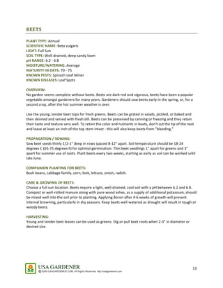 Guide to Growing Your Favorite Vegetables - Use | PDF