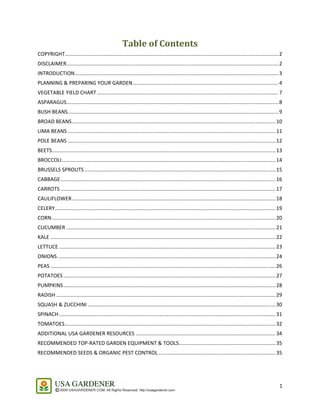 Guide to Growing Your Favorite Vegetables - Use | PDF
