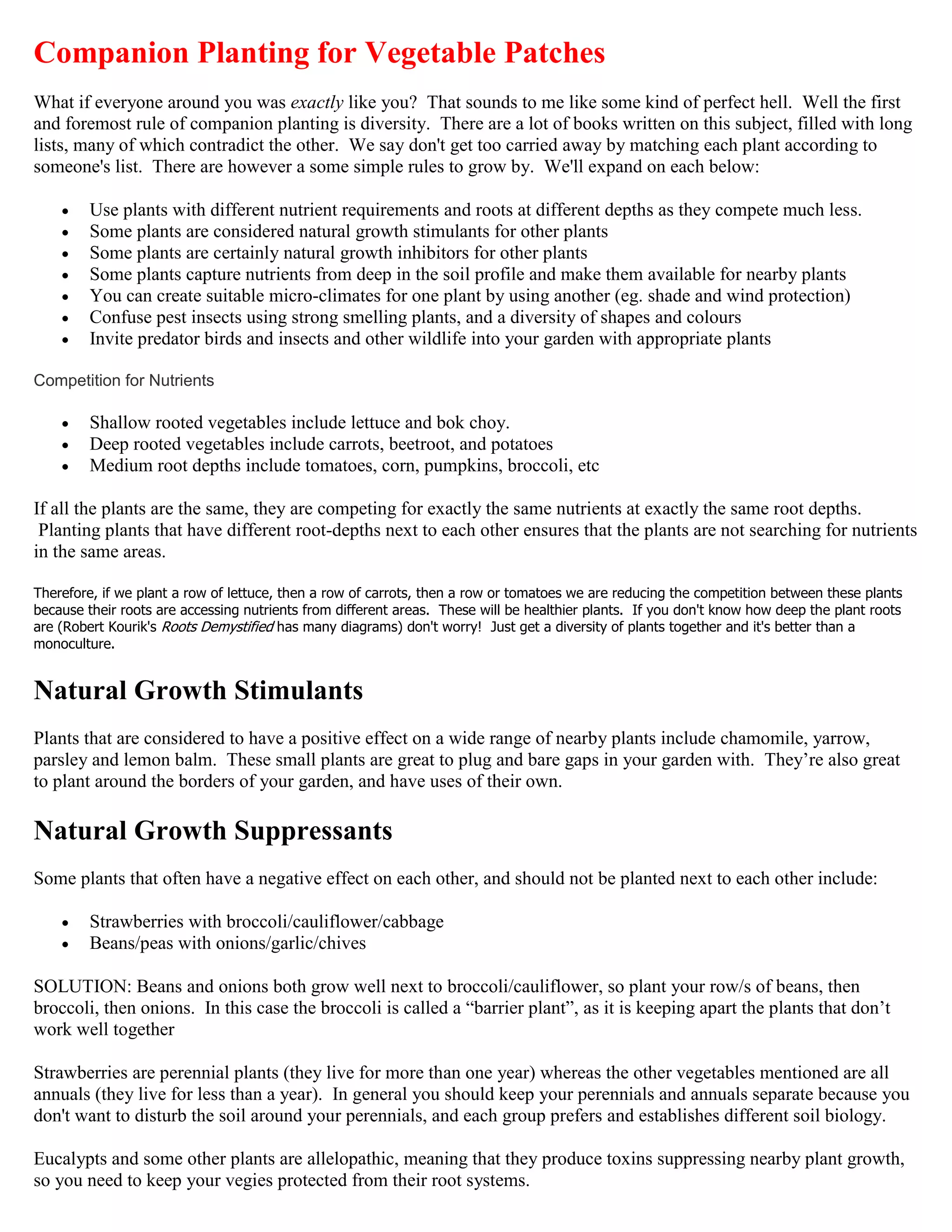 Companion Planting for Vegetable Patches | PDF