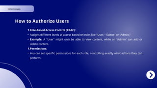 Securing Your Web App: An Introduction to User Authentication and Authorization | PPTX