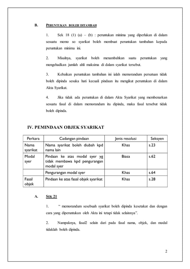 memorandum persatuan syarikat | DOCX