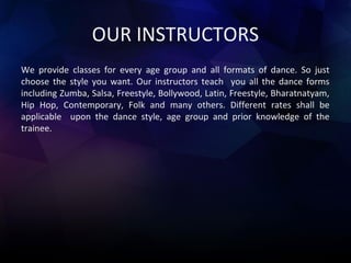 Arpita Step Up Dance & Fitness Academy Company profile | PPT | Education