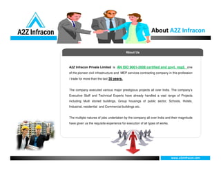 A2z Infracon Civil Infrastructure & MEP Services Contracting Compan | PPT