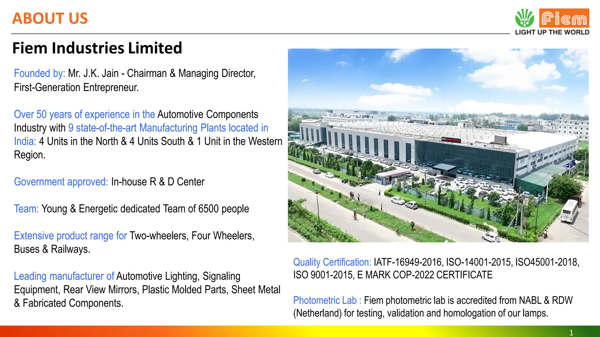 Automotive Lighting- Fiem Industries Limited | PDF