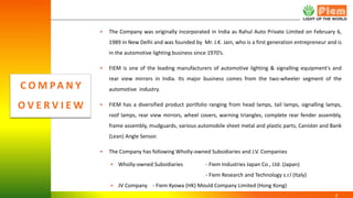 Automotive Lighting- Fiem Industries Limited | PDF