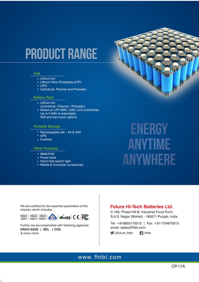 Lithium-ion Battery Manufacturer in India | PDF