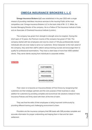 Omega Insurance Brokering Company analysis | DOCX