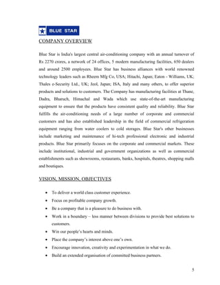 Company Analysis Of Blue Star | DOC