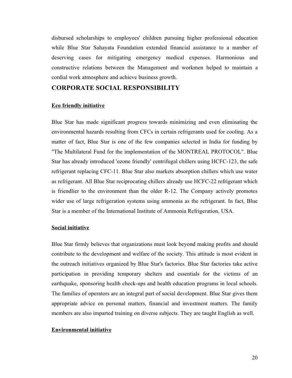 Company Analysis Of Blue Star