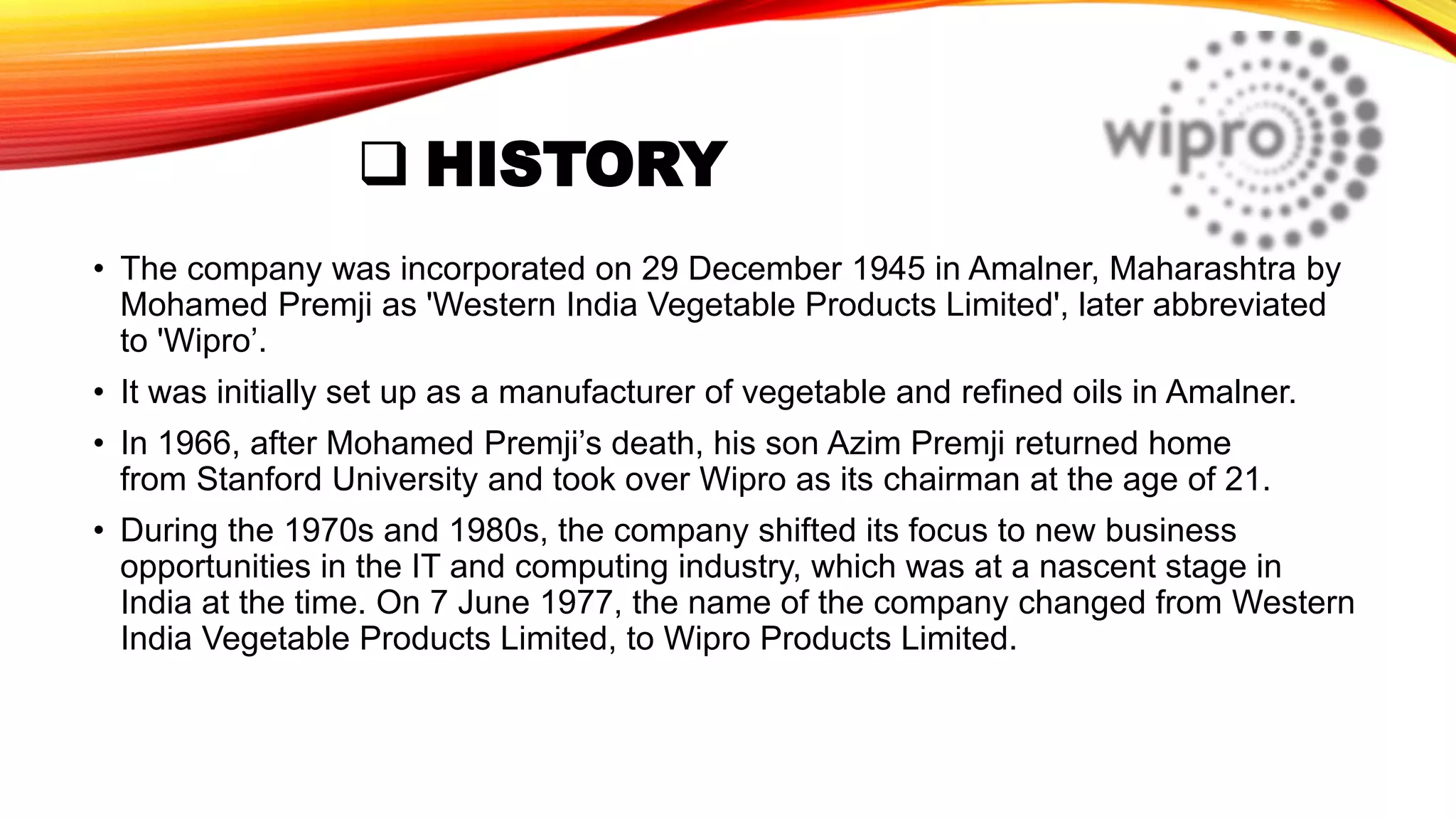 Company analysis of wipro | PDF | Internet | Computing