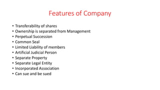 Company and its features | PPTX