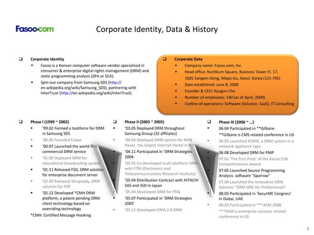 Fasoo Company And Product Information | PPT