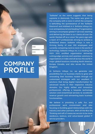 Company Brochure Solitaire Infosys | PDF