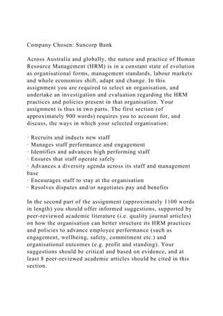 Company Chosen Suncorp Bank Across Australia and globally, th.docx ...