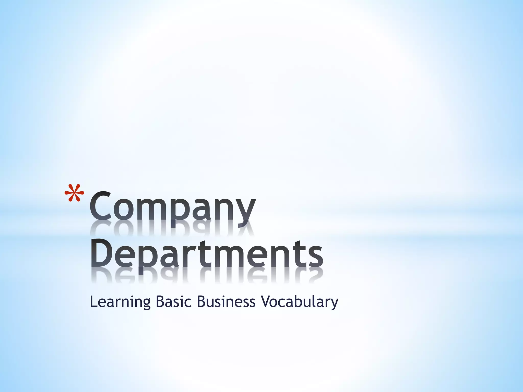 Company Departments - ESL Vocabulary | PPT