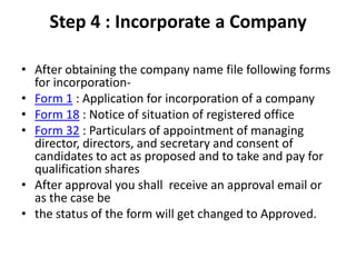 Company formation | PPT