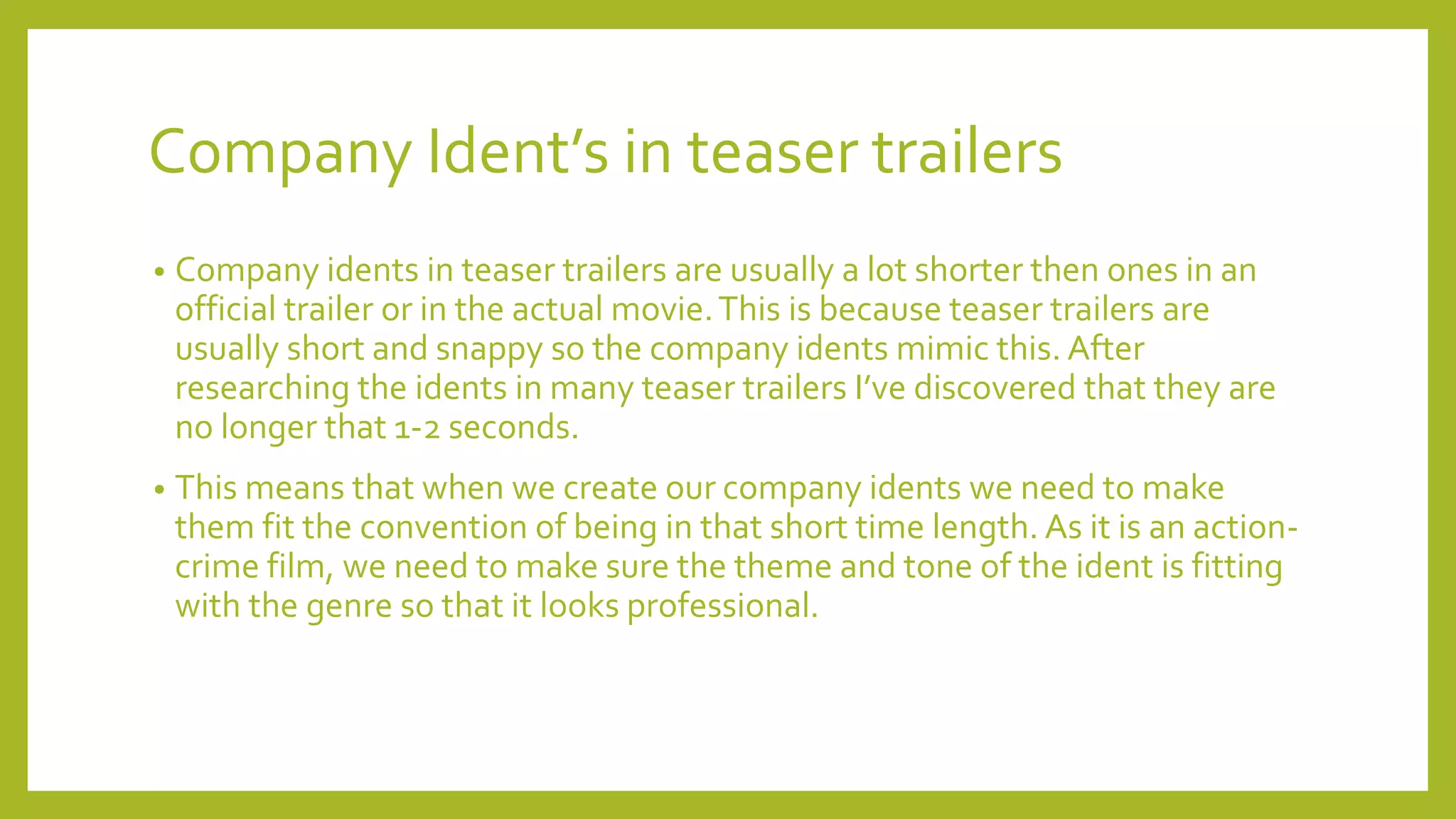 Company ident research | PPTX