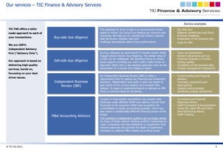 TIC Finance & Advisory Services for Private Equity | PDF