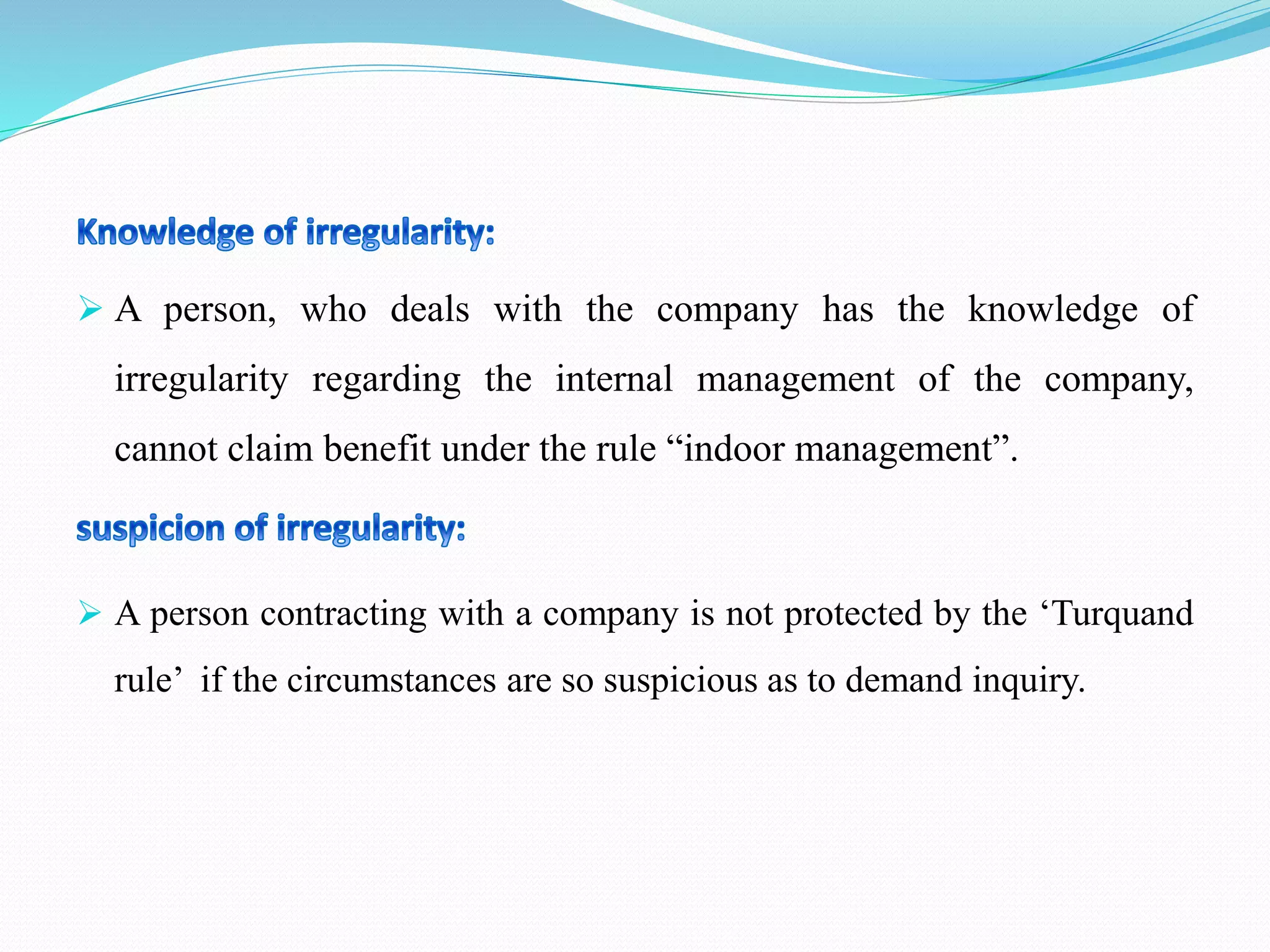 Doctrine of Indoor Management | PPTX