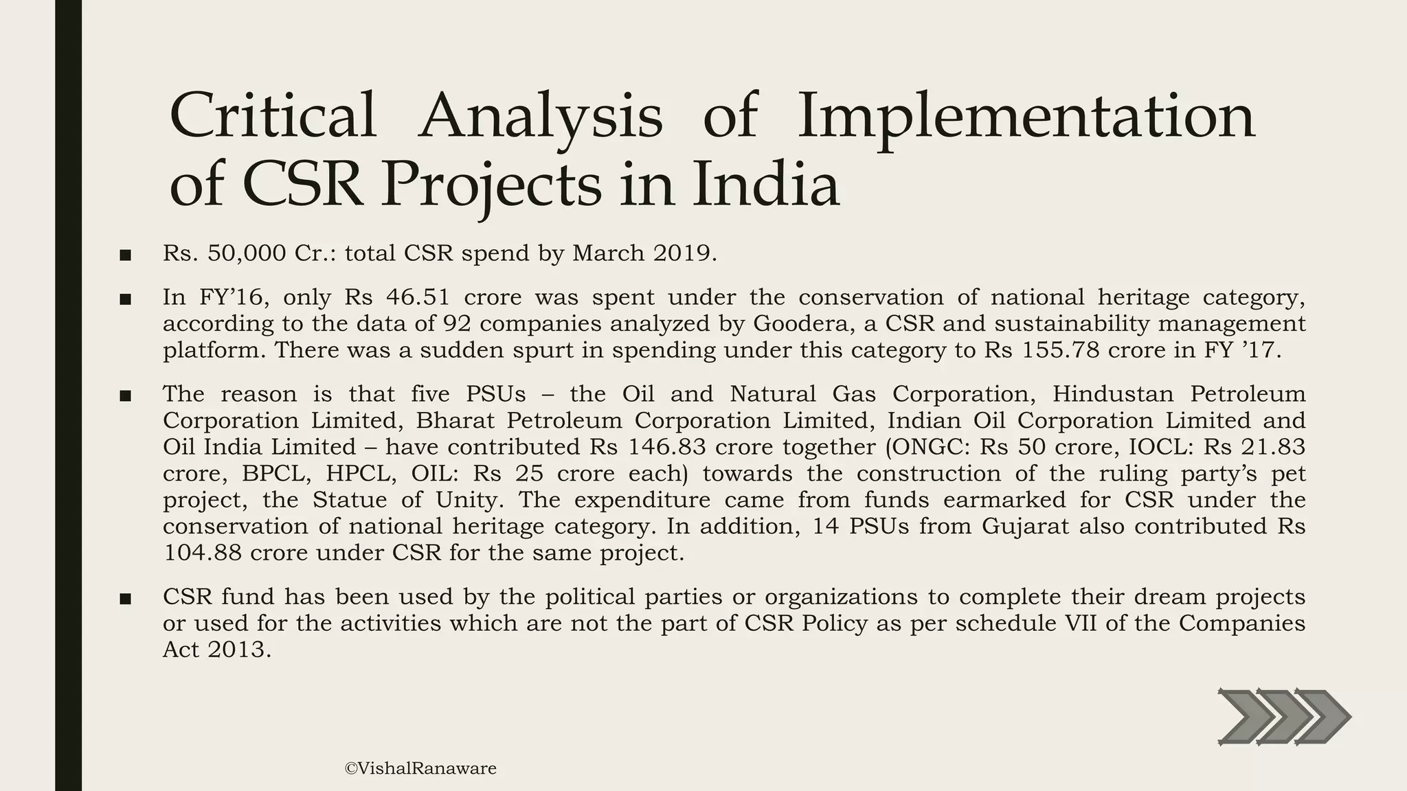 Corporate Social Responsibility (Company Law) by Vishal Ranaware | PPTX