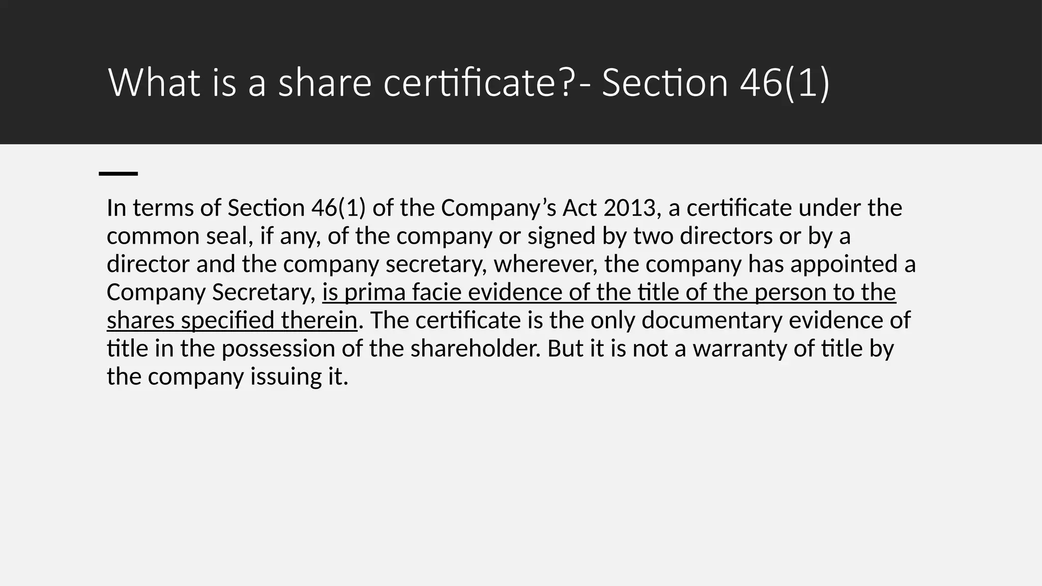 COMPANY LAW - ISSUE OF SHARE CERTIFICATES.pptx