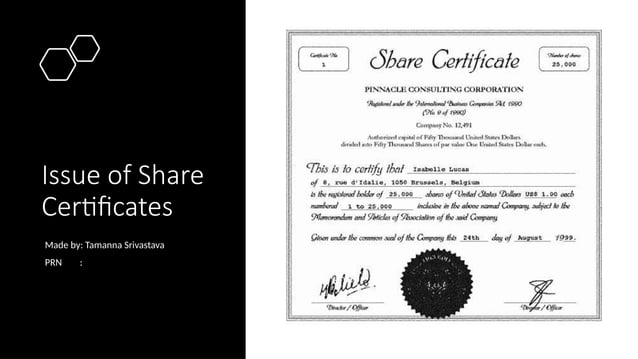 COMPANY LAW - ISSUE OF SHARE CERTIFICATES.pptx
