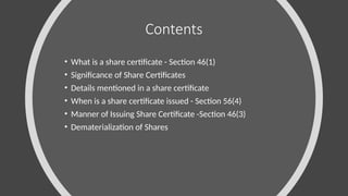 COMPANY LAW - ISSUE OF SHARE CERTIFICATES.pptx