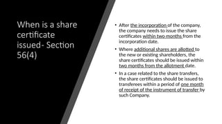 COMPANY LAW - ISSUE OF SHARE CERTIFICATES.pptx