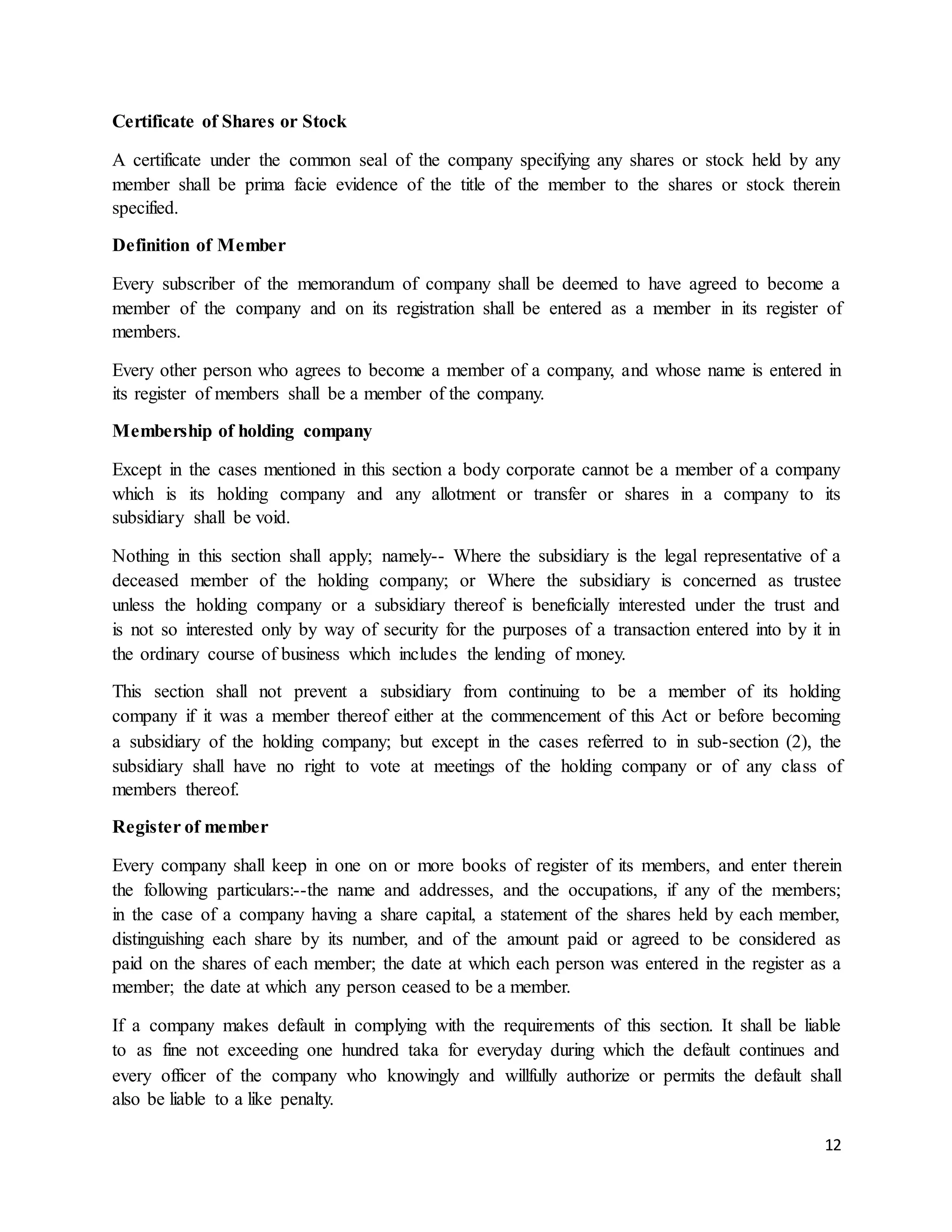 Company law 1994 summary final | DOCX