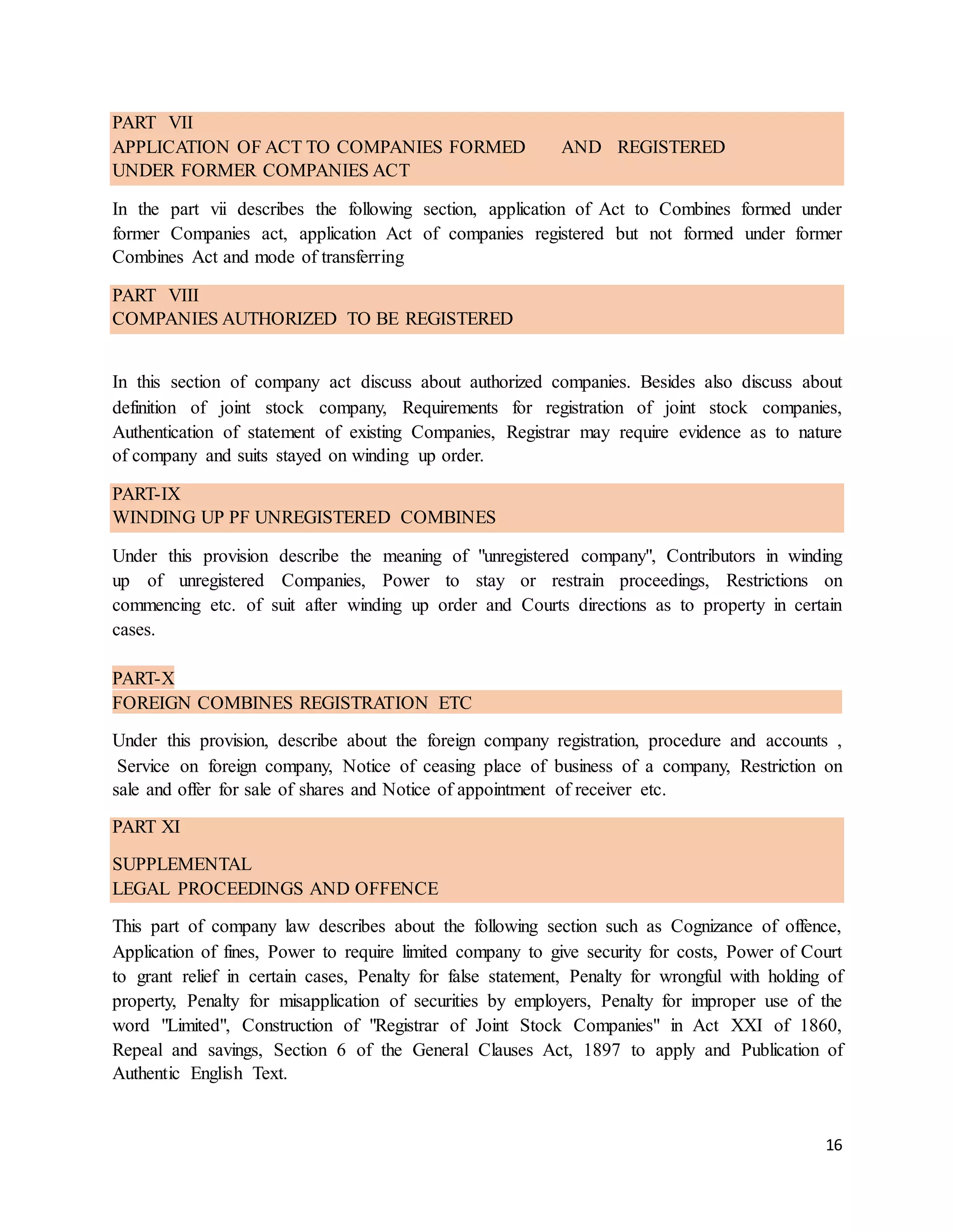 Company law 1994 summary final | DOCX