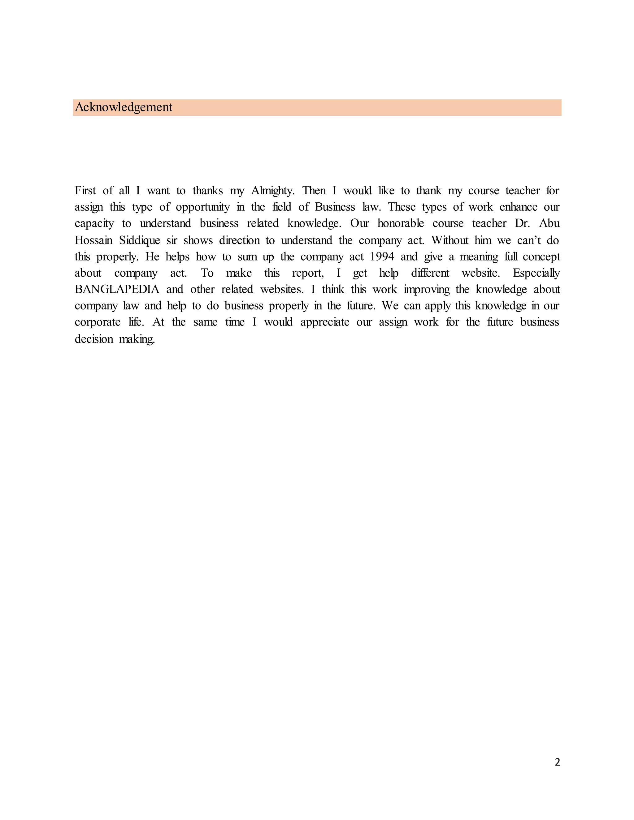 Company law 1994 summary final | DOCX