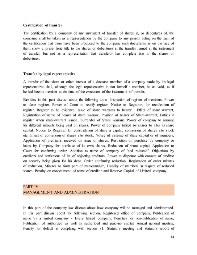 Company law 1994 summary final | DOCX