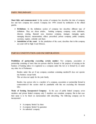 Company law 1994 summary final | DOCX