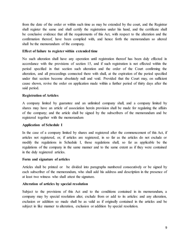 Company law 1994 summary final | DOCX