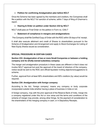 Company law 2013 merger and amalgamation | PDF
