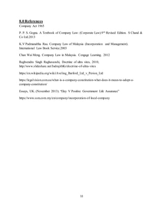 Company Law I - Company Constitution | DOCX