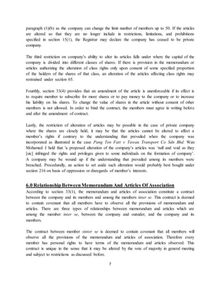 Company Law I - Company Constitution | DOCX