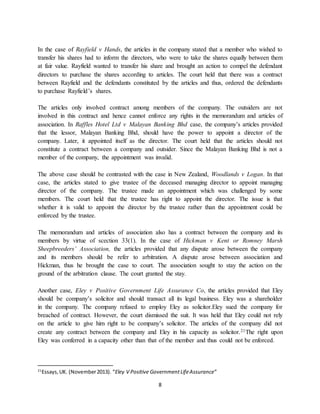 Company Law I - Company Constitution | DOCX
