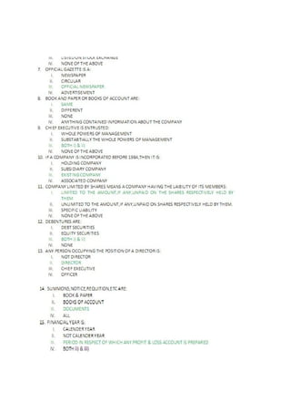 Company law mcqs file 1 | PDF