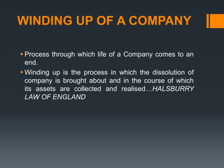 Winding up of a Company | PPTX