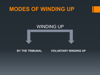 Winding up of a Company | PPTX