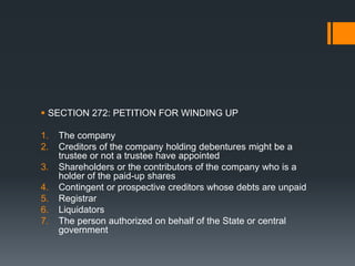 Winding up of a Company | PPTX