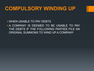 Winding up of a Company | PPTX