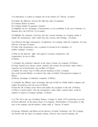 Company law revision questions 1 | DOCX