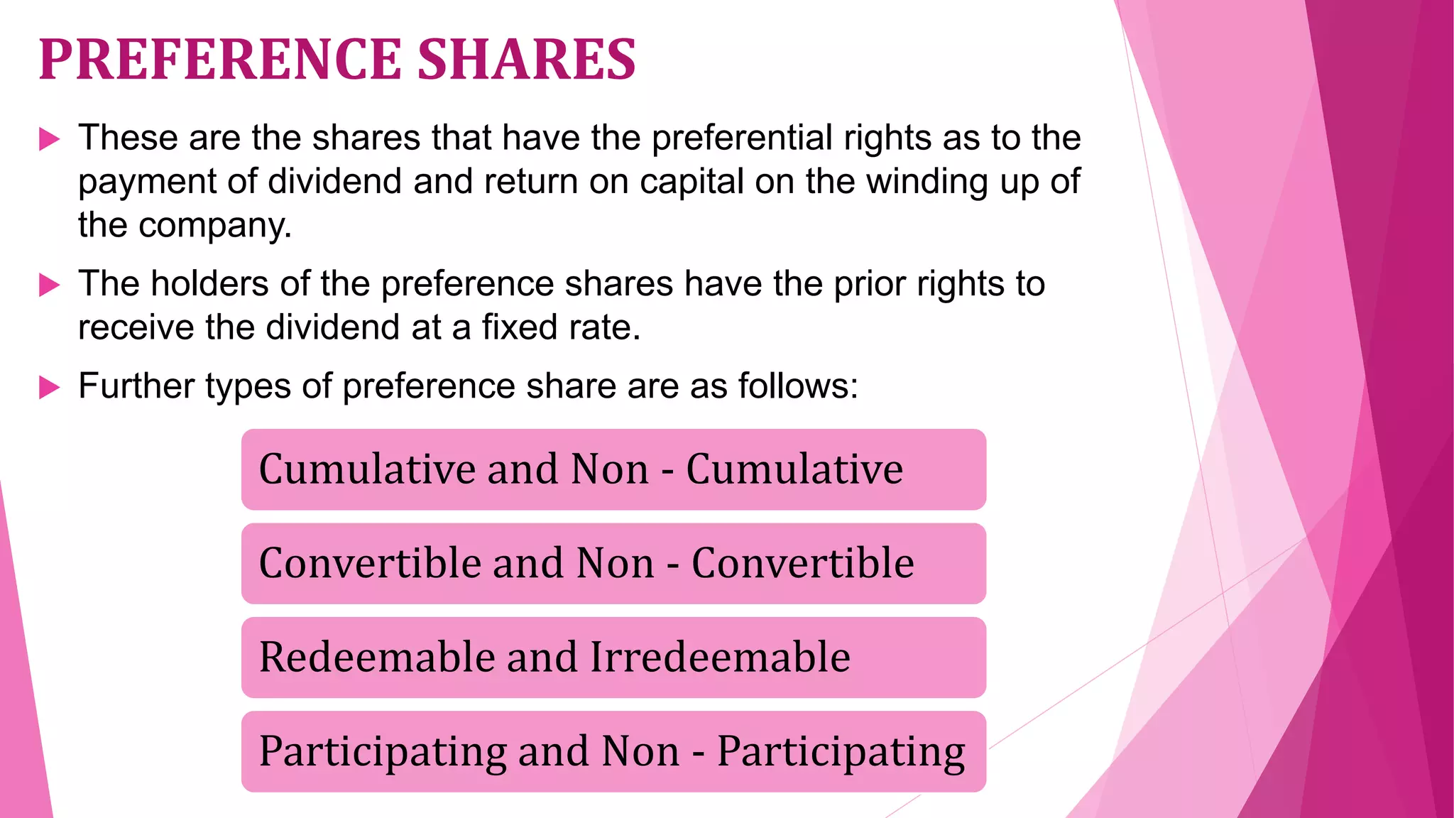 SHARES - MEANING , DEFINITION , CHARACTERISTICS AND ITS TYPES. | PPTX