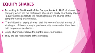 SHARES - MEANING , DEFINITION , CHARACTERISTICS AND ITS TYPES. | PPTX