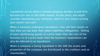 Company liquidation in uae | PPT
