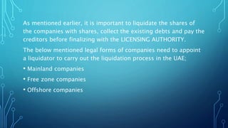 Company liquidation in uae | PPT