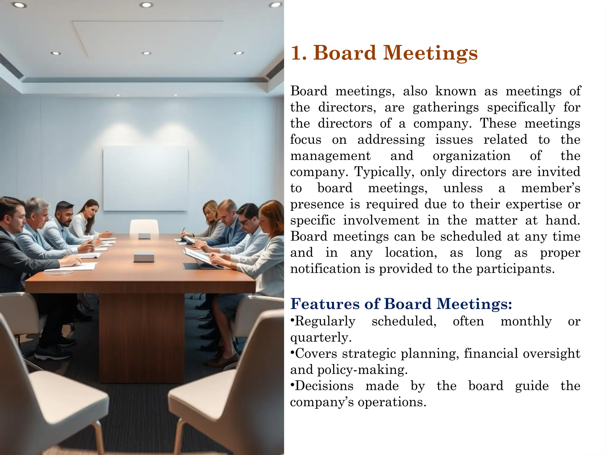 COMPANY meeting types and requisites of a meeting | PPTX